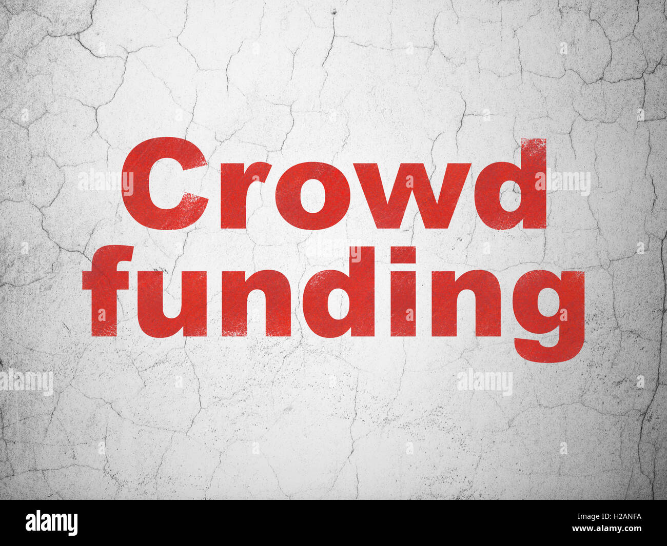 Finance concept: Crowd Funding on wall background Stock Photo - Alamy