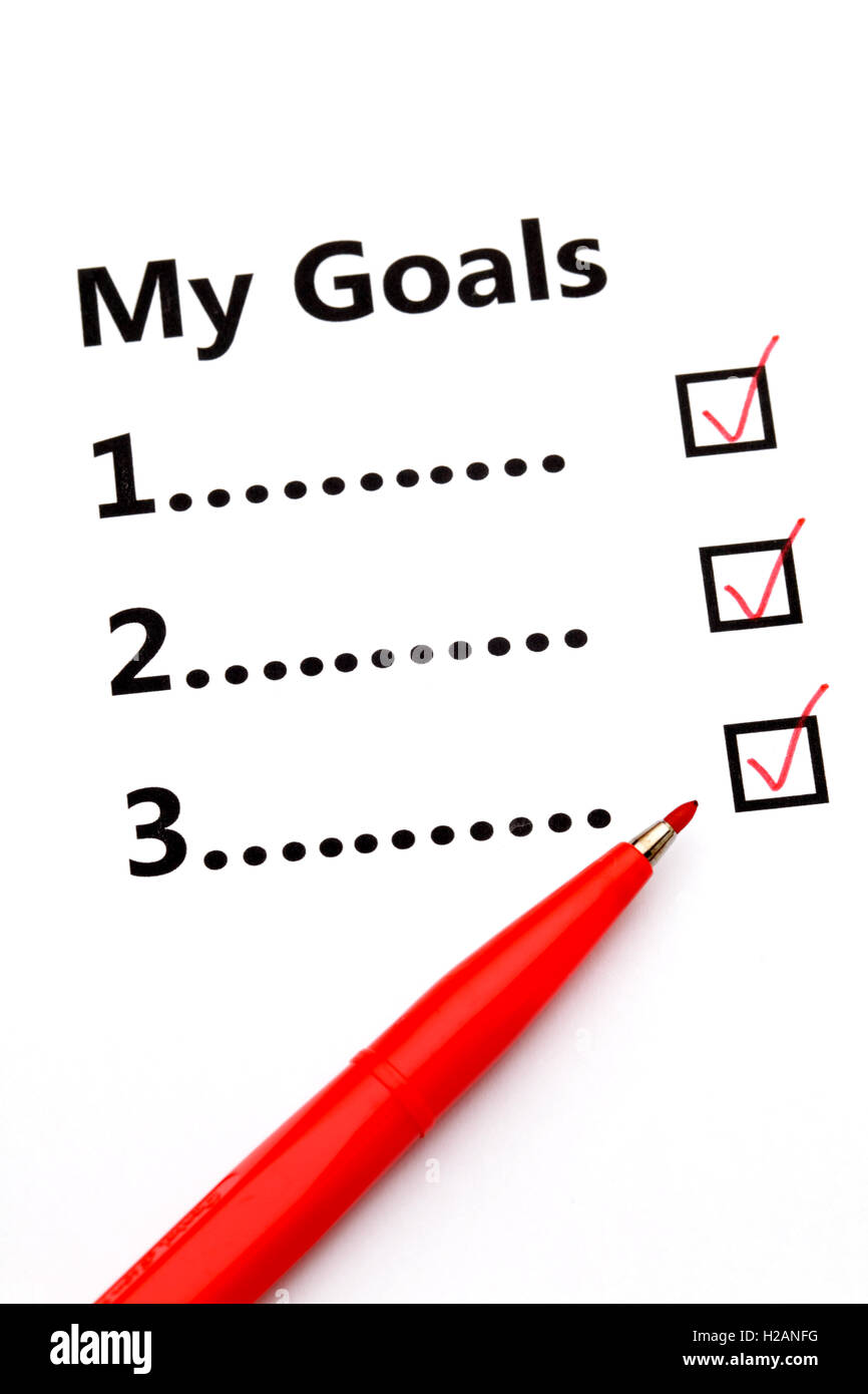 Tickbox of my goal Stock Photo - Alamy