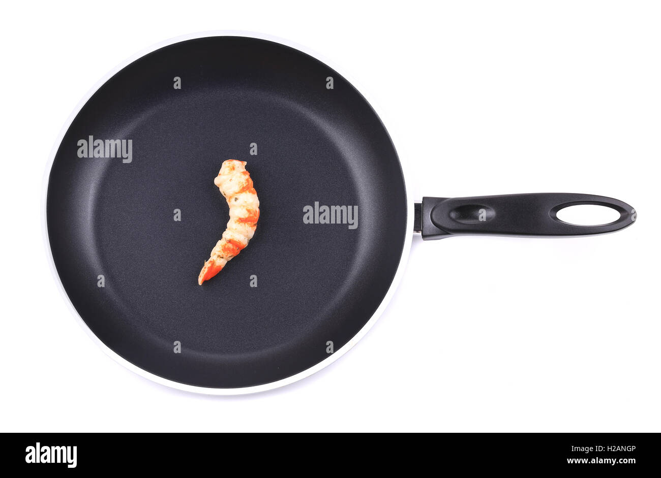 Cooked unshelled shrimp on frying pan Stock Photo - Alamy