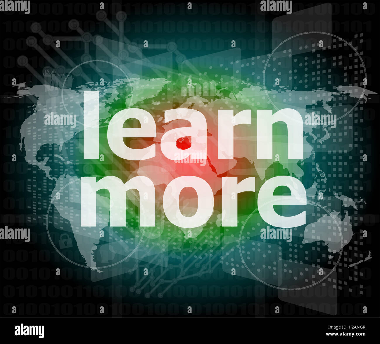Education and learn concept: words Learn more on digital screen Stock ...