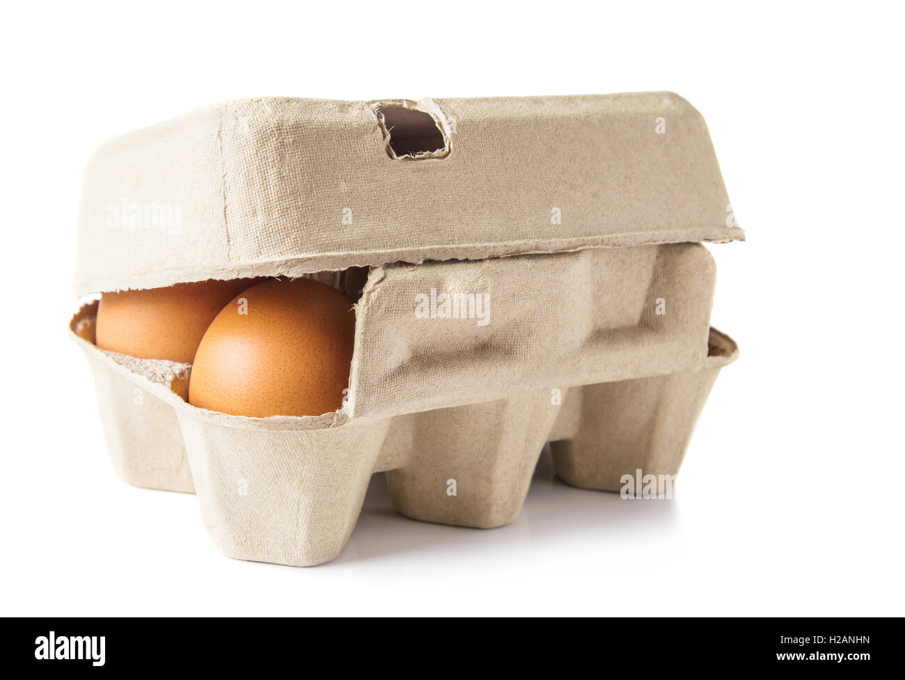 Egg box on white background Stock Photo - Alamy