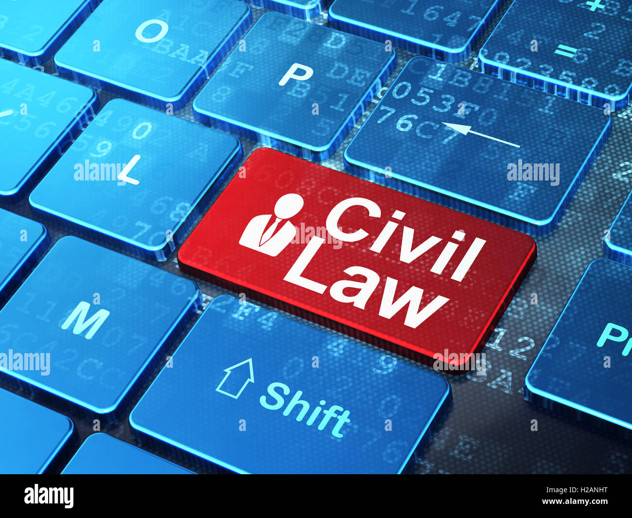 Law concept: Business Man and Civil Law on computer keyboard background ...