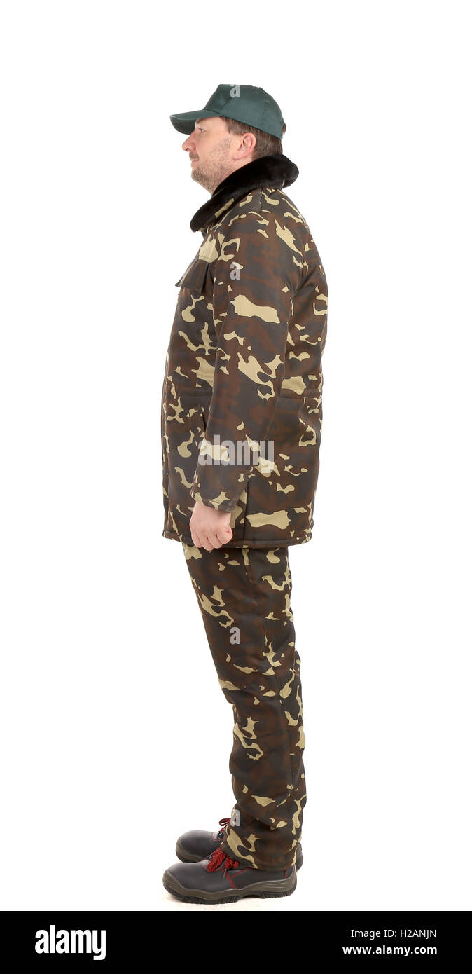 security guard wearing green uniform Stock Photo - Alamy