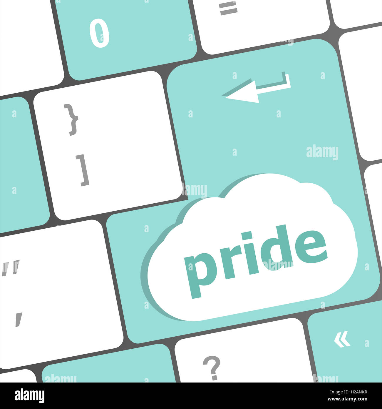 Computer keyboard key with pride word Stock Photo - Alamy