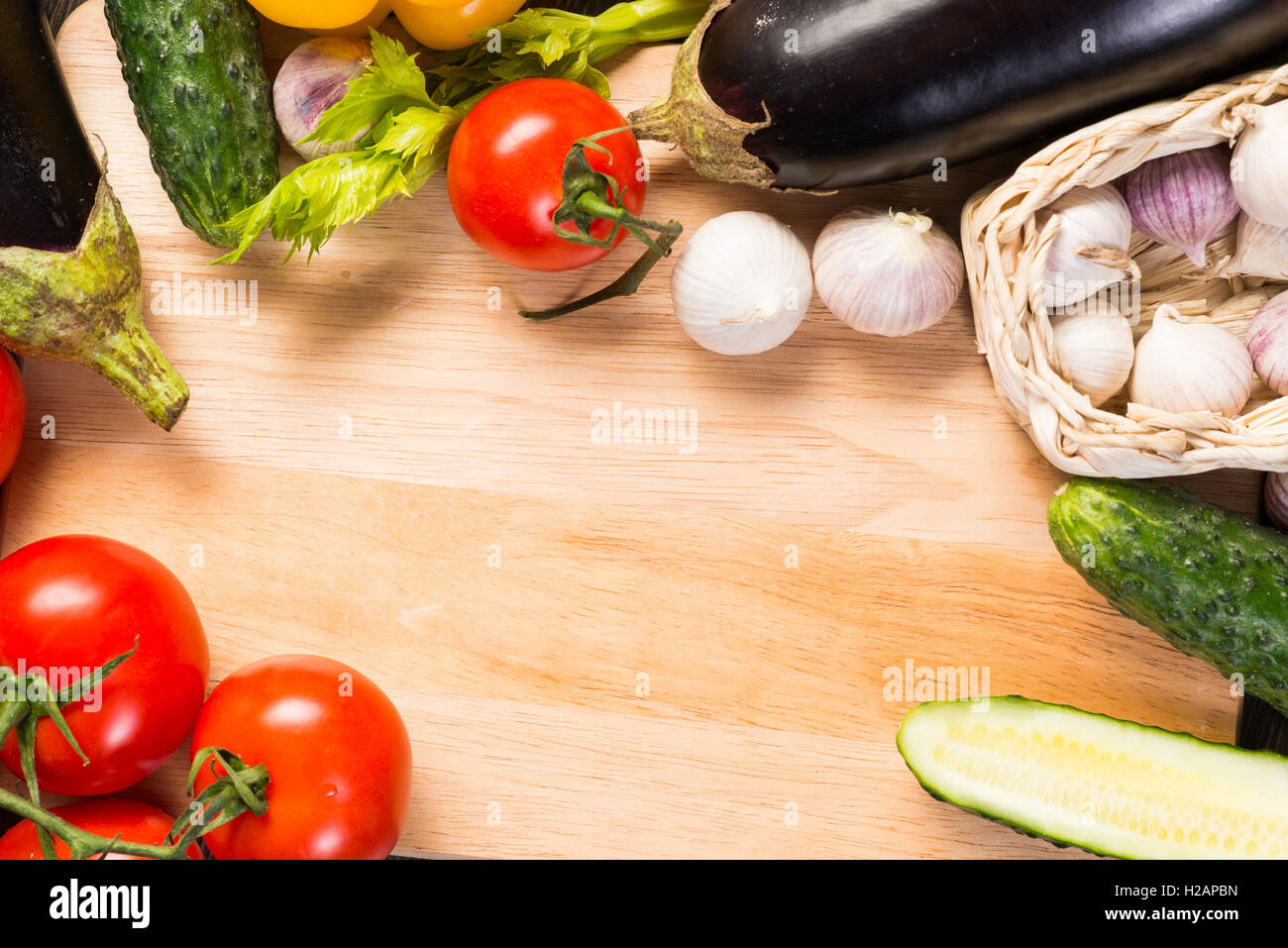 vegetables on the kitchen board Stock Photo - Alamy