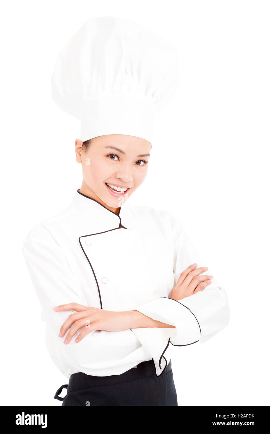 young beauty woman chef standing in studio Stock Photo - Alamy