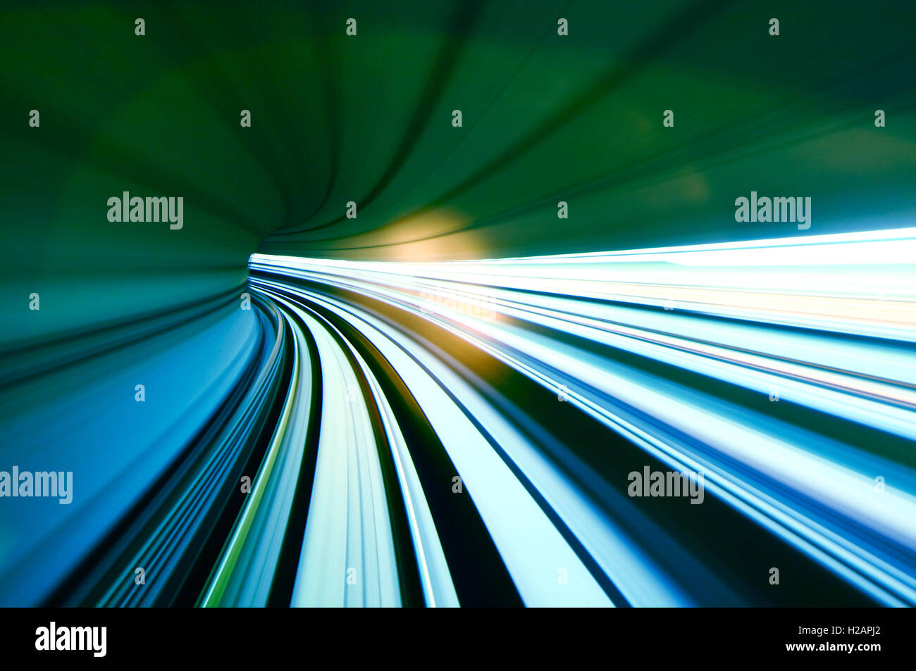 Train moving in Tunnel Stock Photo - Alamy