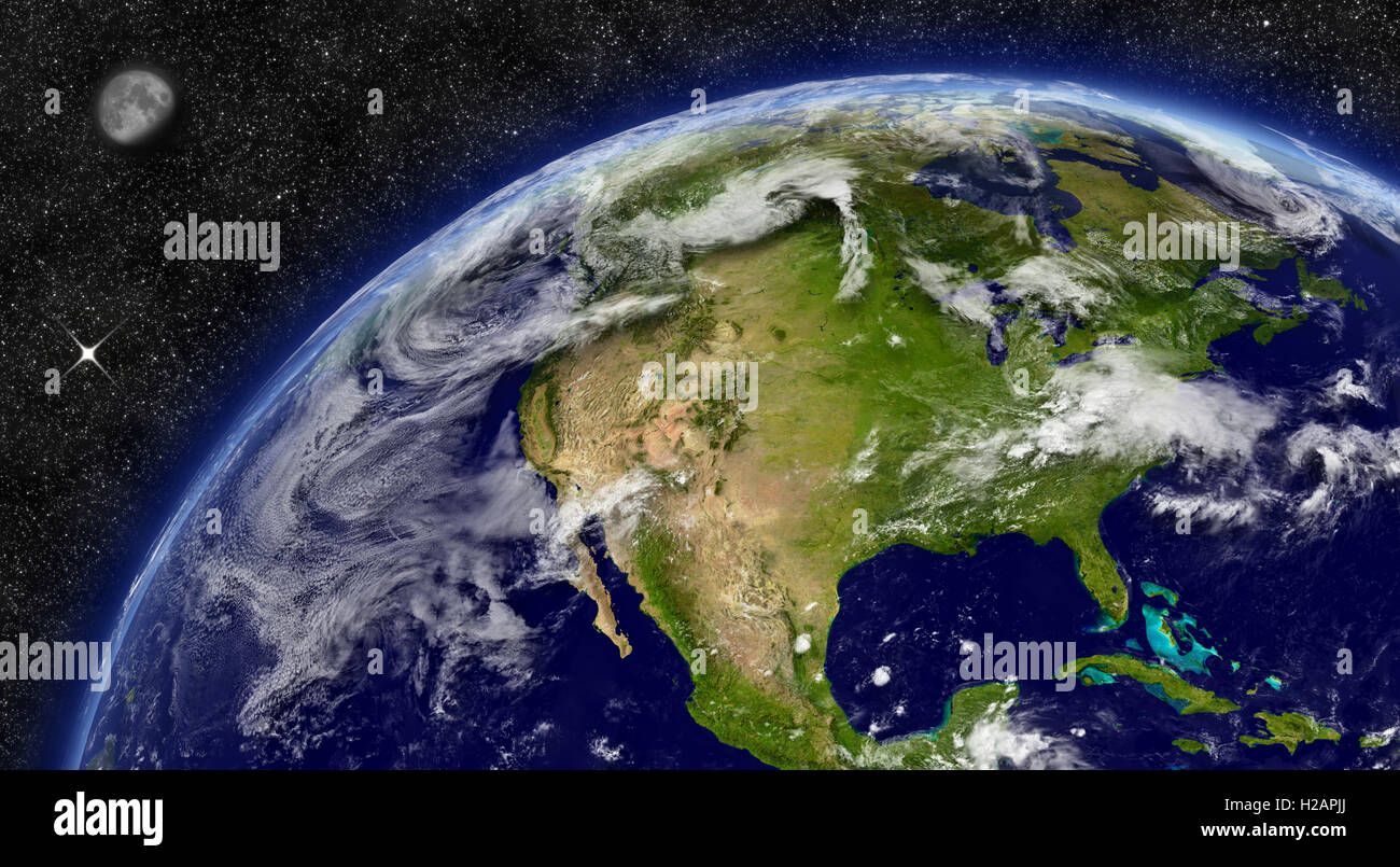 Map north america satellite hi-res stock photography and images - Alamy