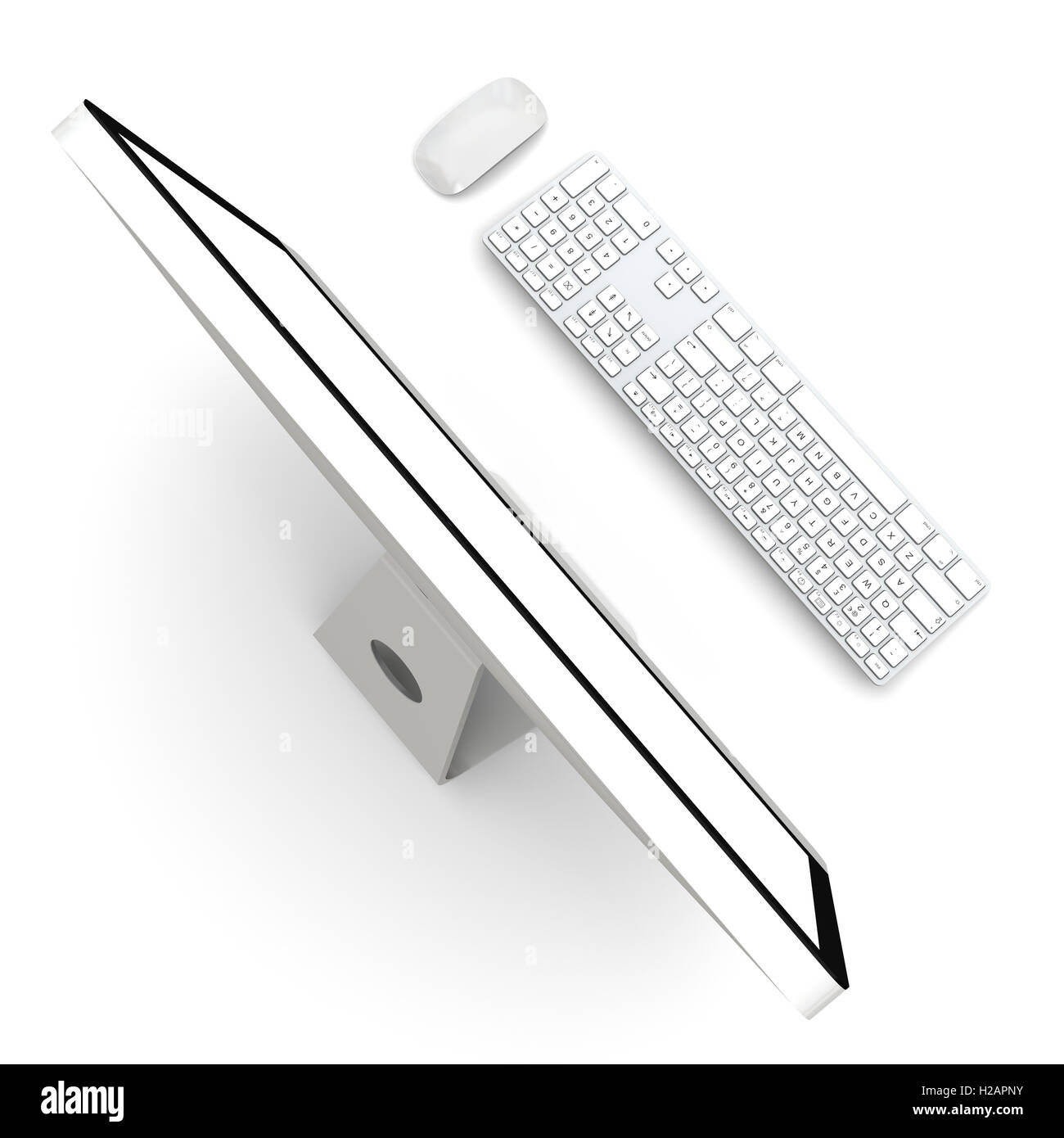 Computer desktop top view Cut Out Stock Images & Pictures - Alamy