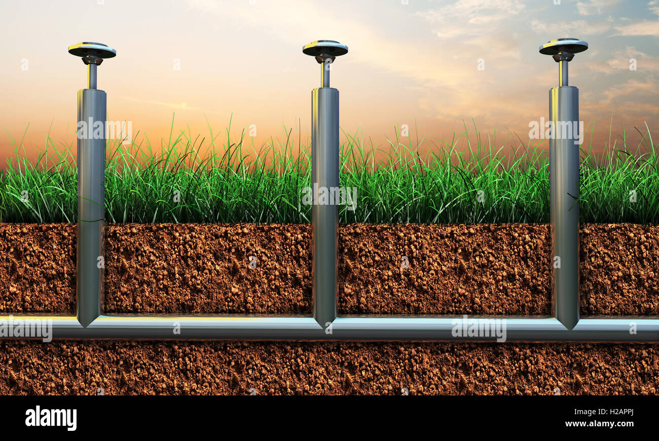 Lawn sprinkler illustration hi-res stock photography and images - Alamy
