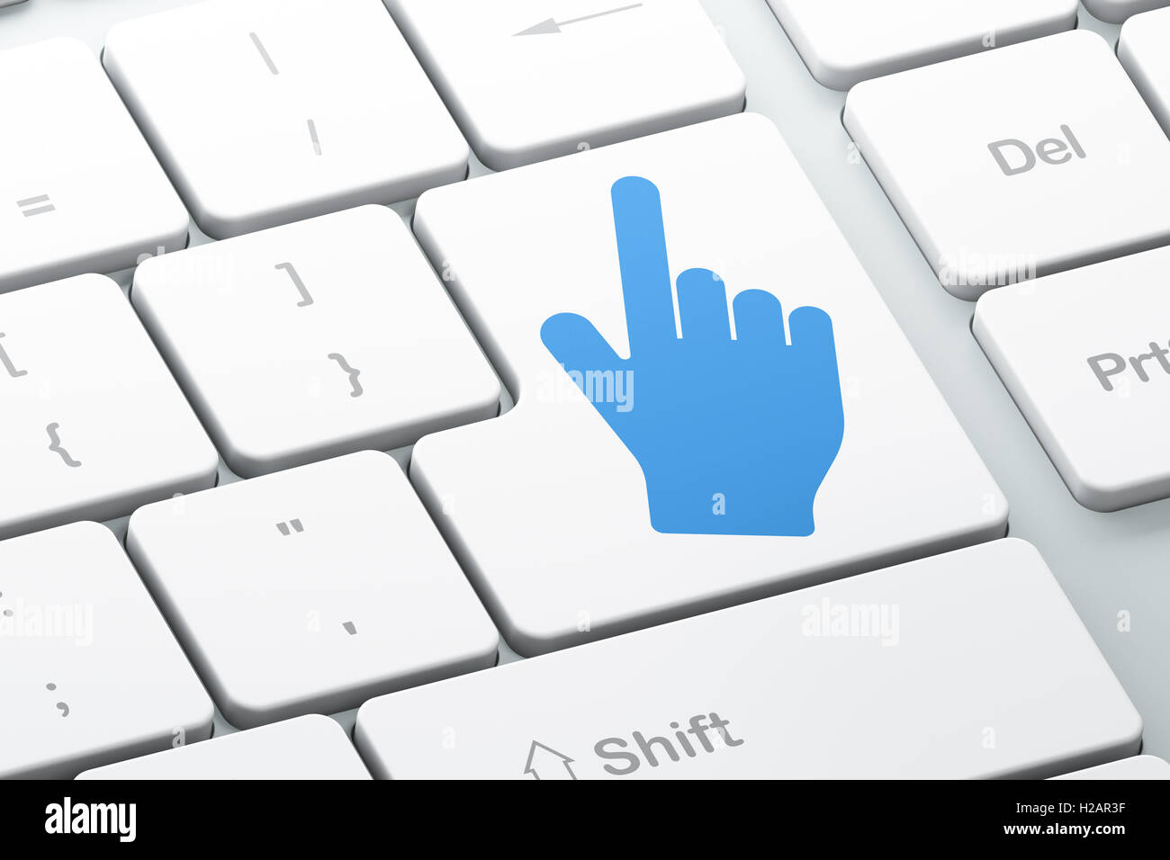 Advertising concept: Mouse Cursor on computer keyboard background Stock ...