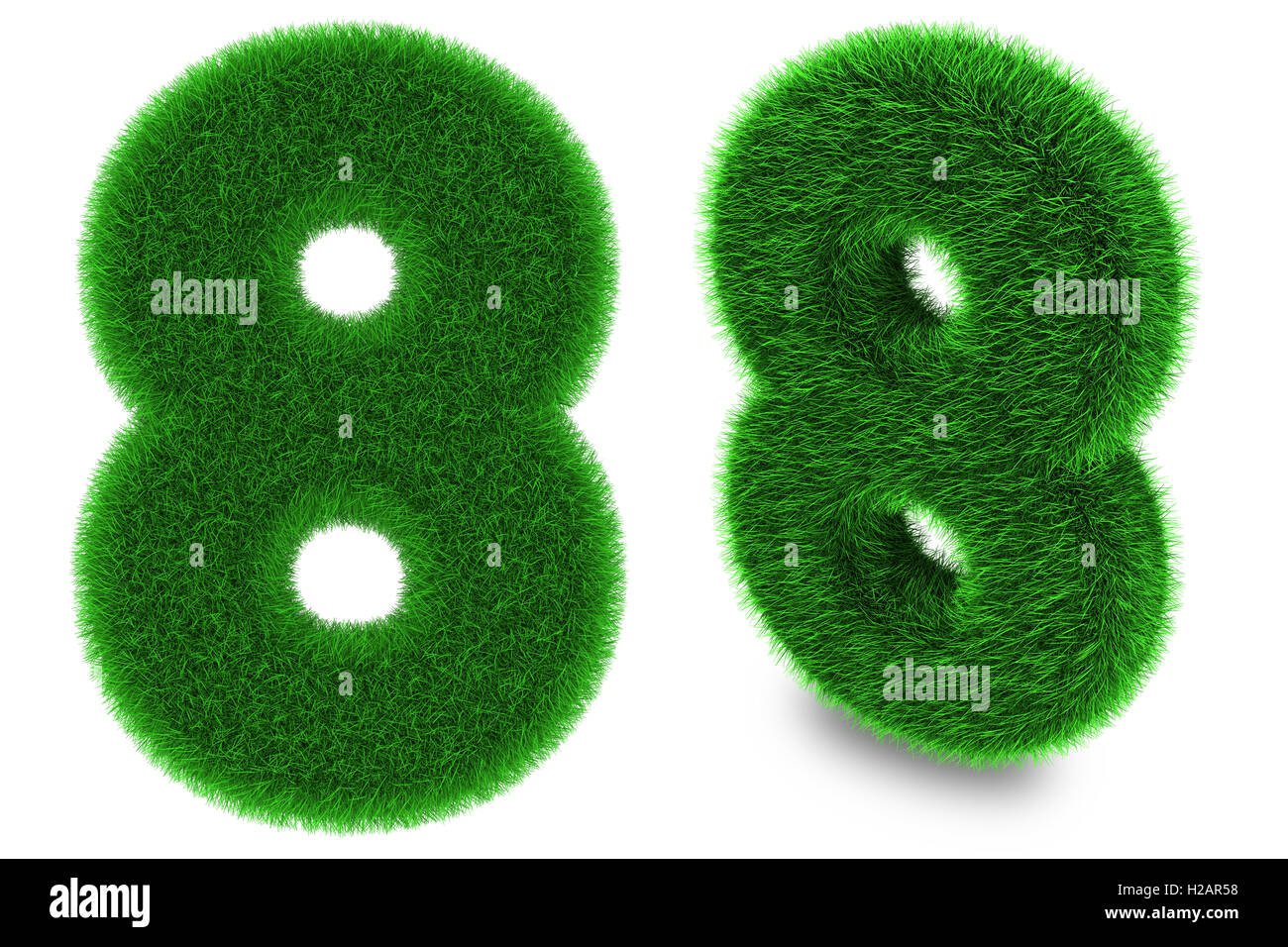 Number eight made of grass Stock Photo - Alamy