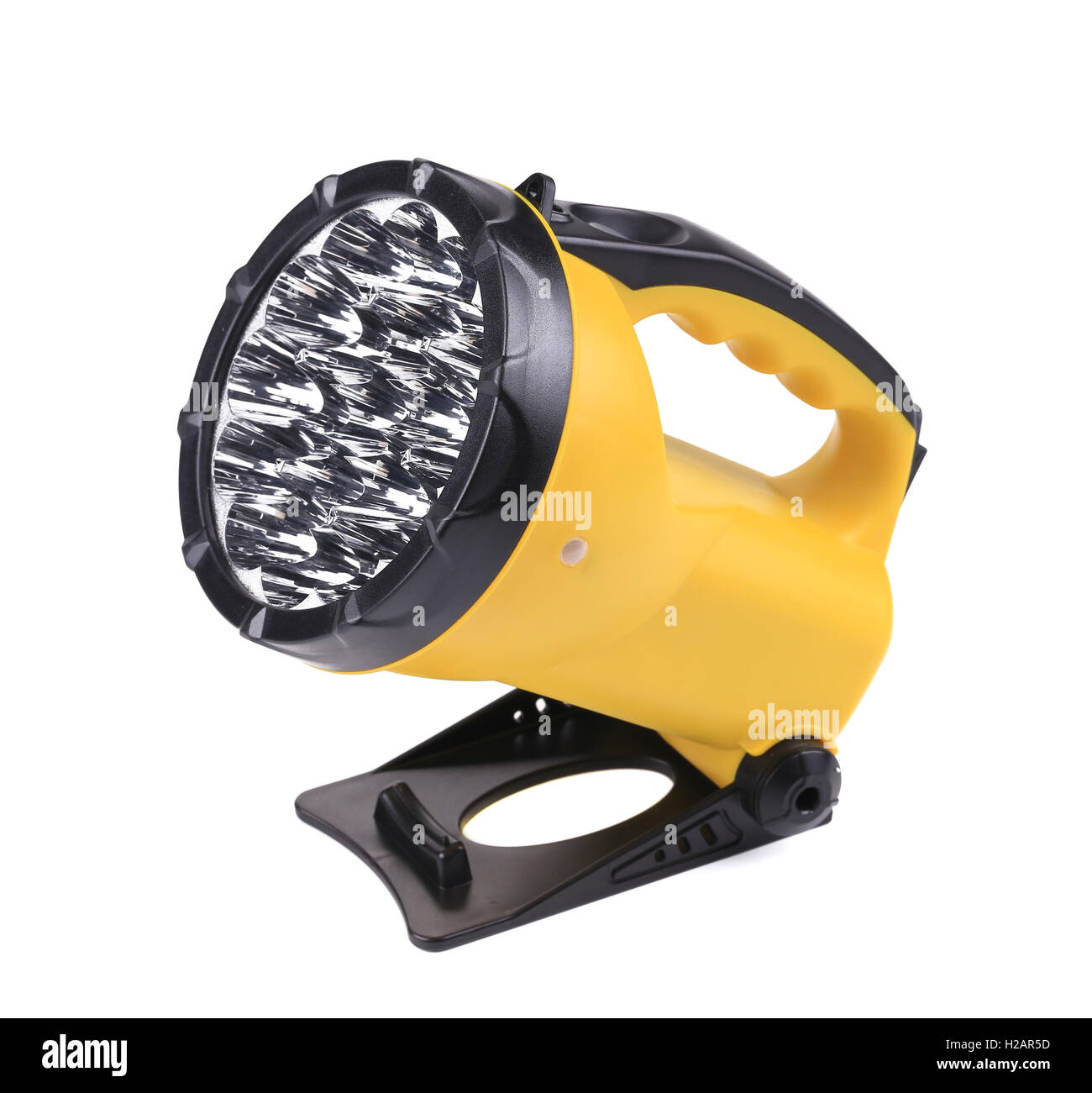 Yellow plastic pocket handle flashlight Stock Photo - Alamy