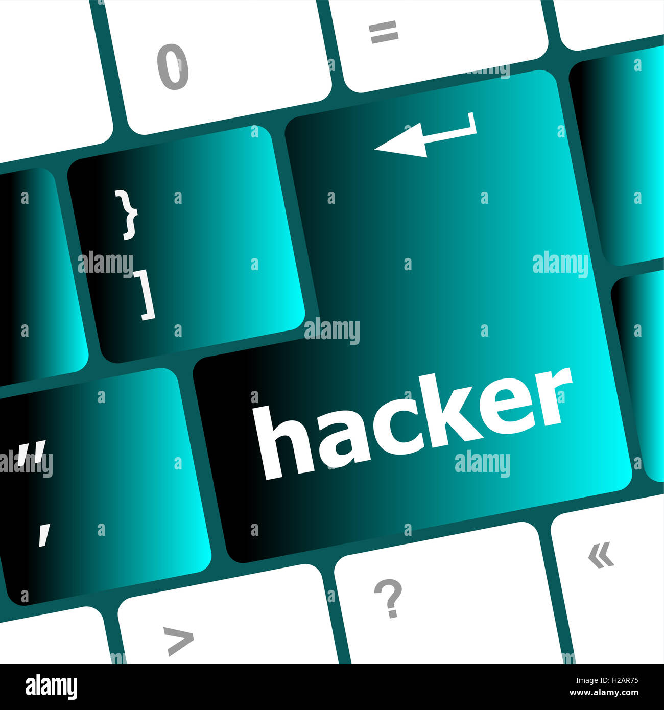hacker button on computer keyboard key Stock Photo - Alamy