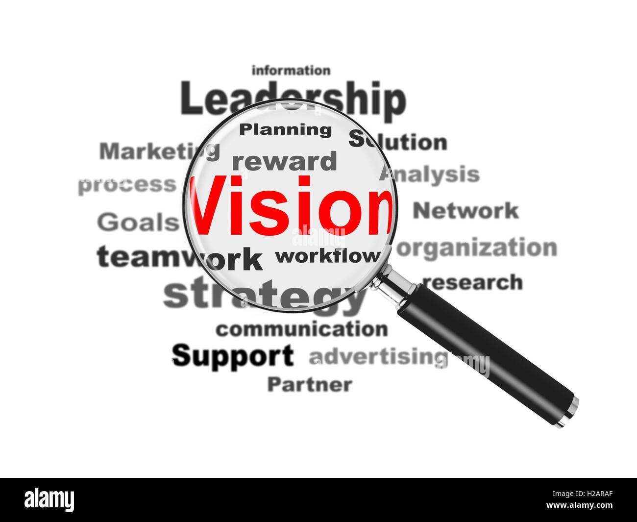 Business Vision and Magnifying Glass Stock Photo - Alamy