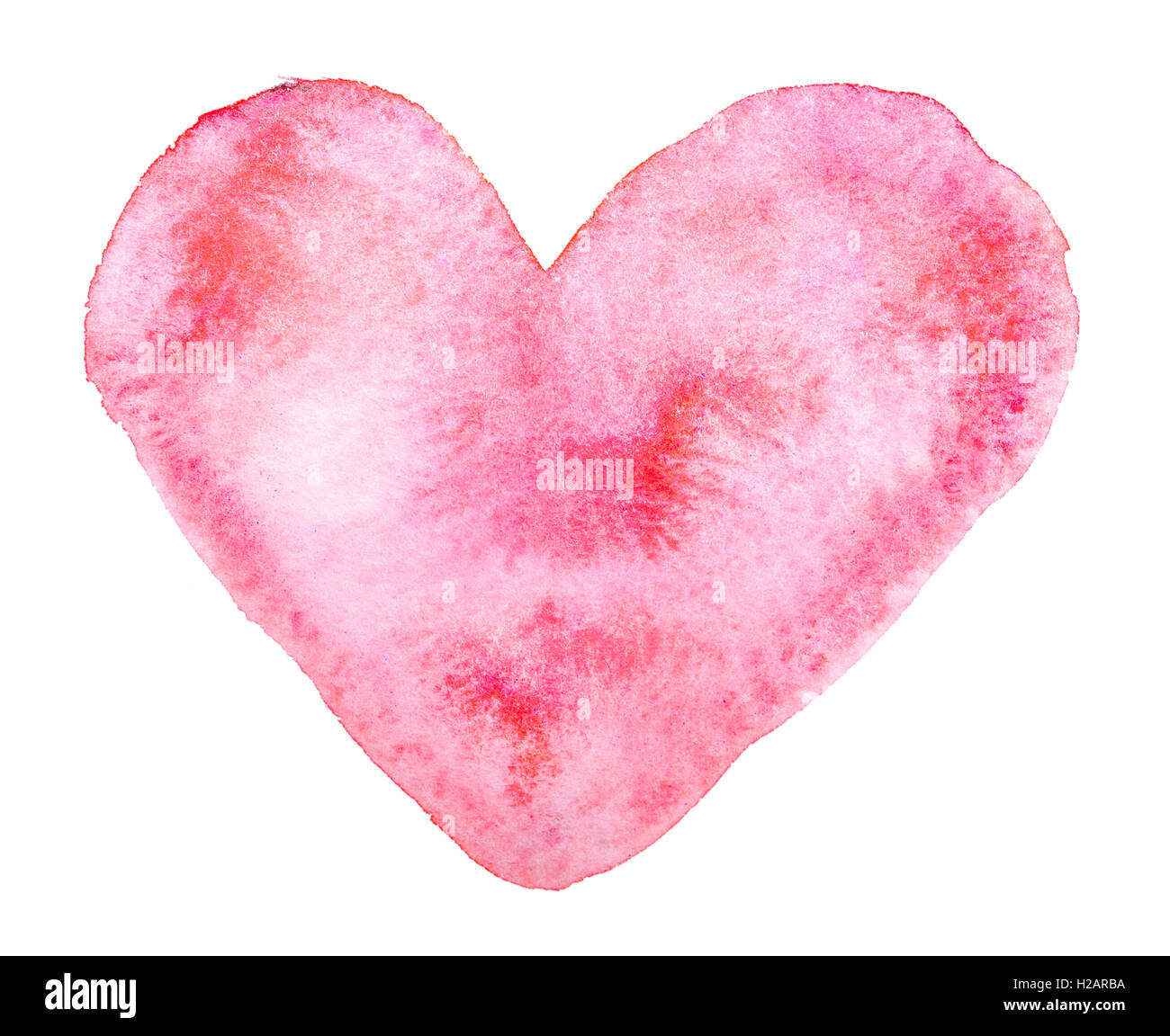 Watercolor painted red heart Stock Photo - Alamy