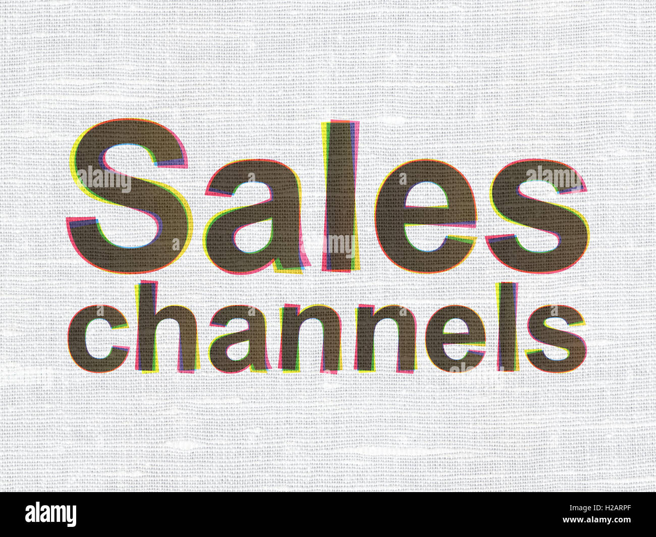 Advertising concept: Sales Channels on fabric texture background Stock ...