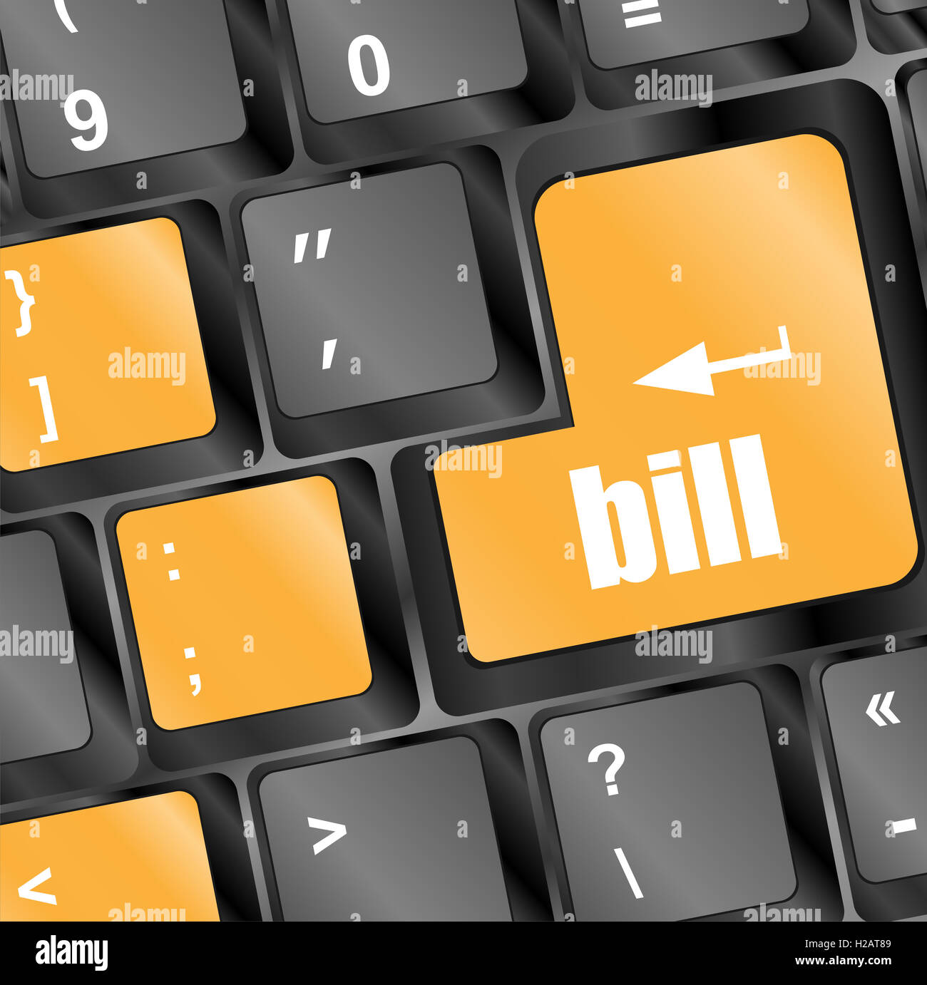 bill button on the keyboard keys Stock Photo - Alamy