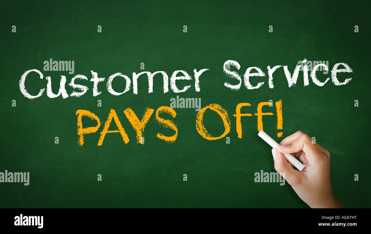 Customer service pays off Chalk Illustration Stock Photo - Alamy