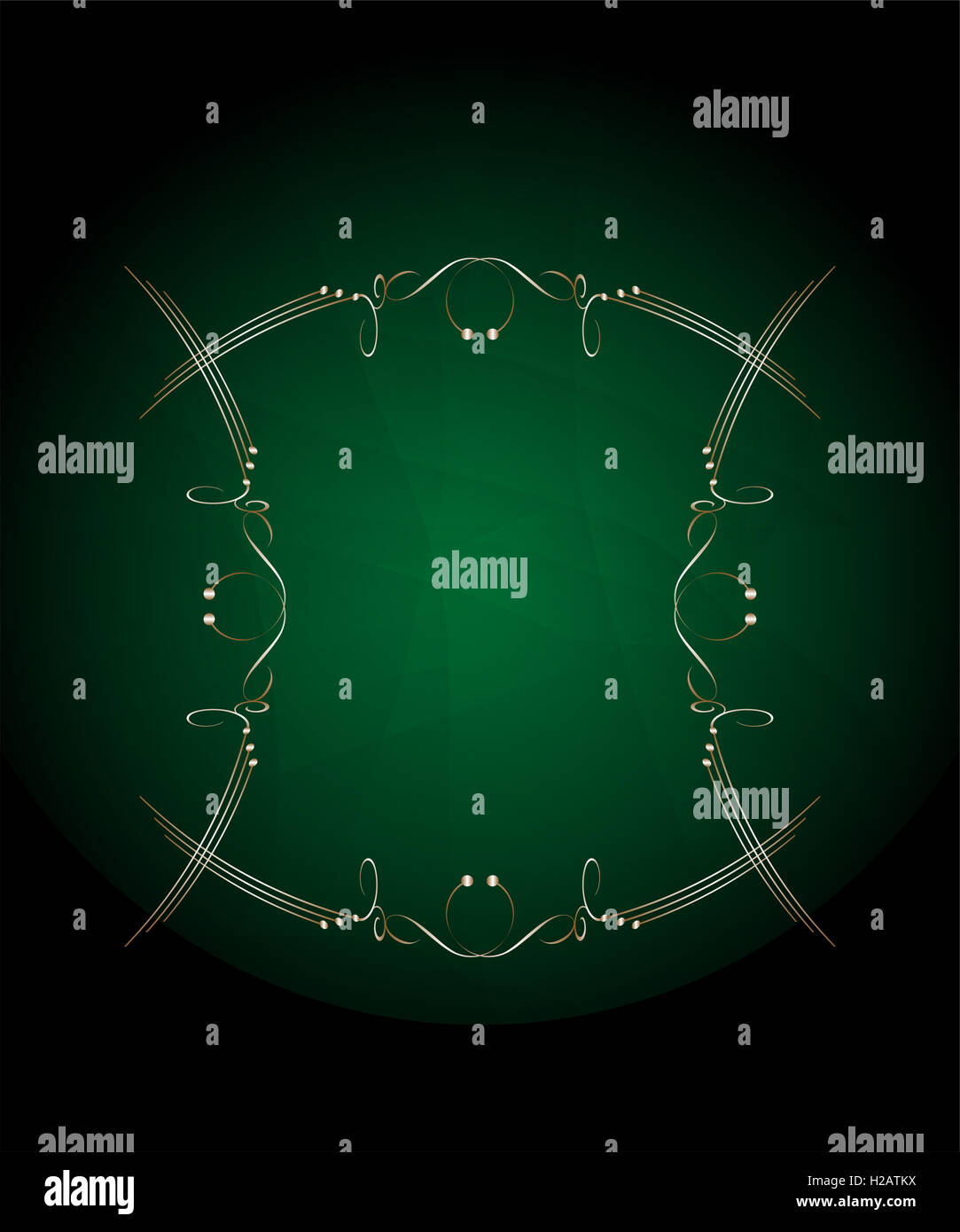 green card with golden floral frame Stock Photo - Alamy