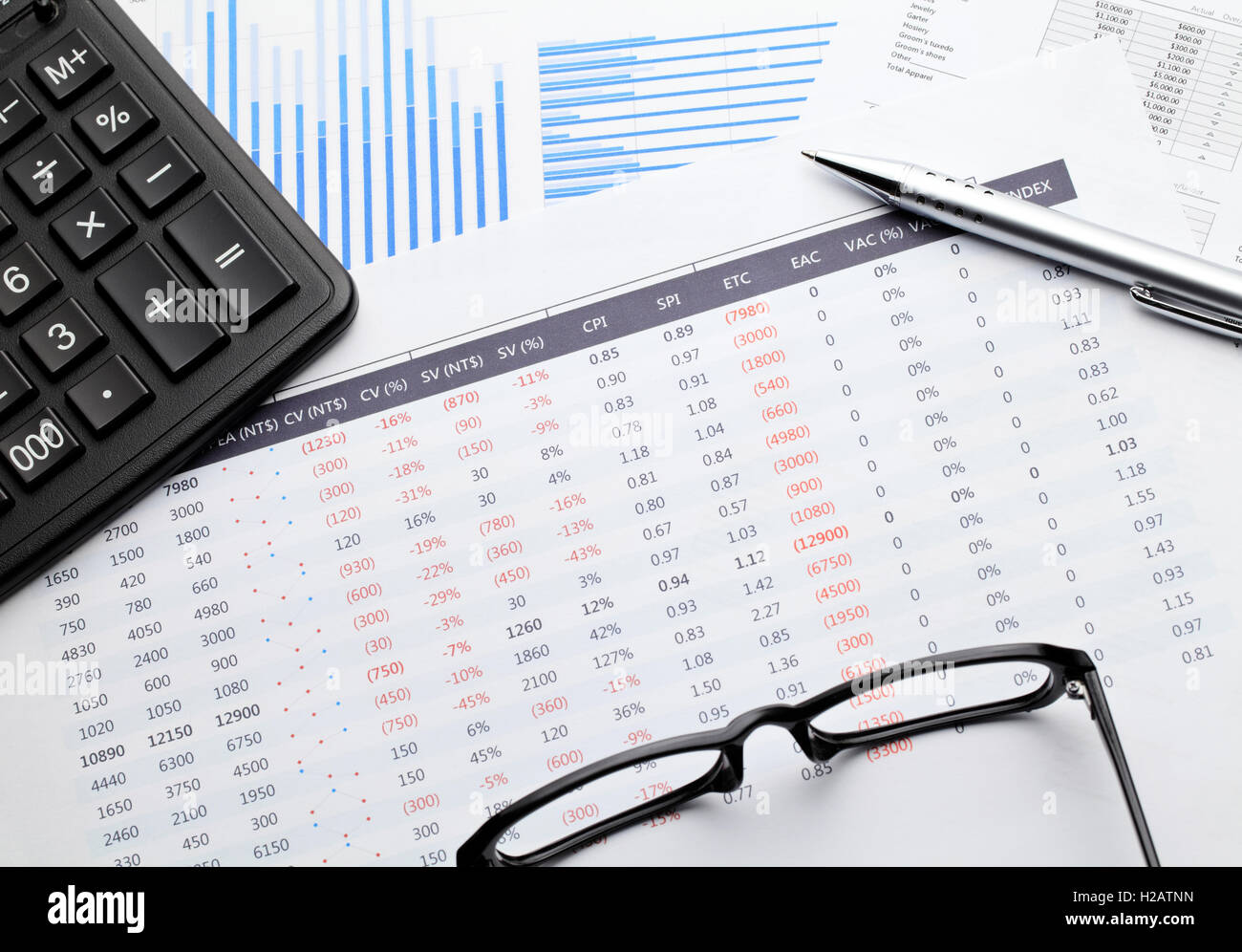 Financial paper charts and graphs Stock Photo - Alamy