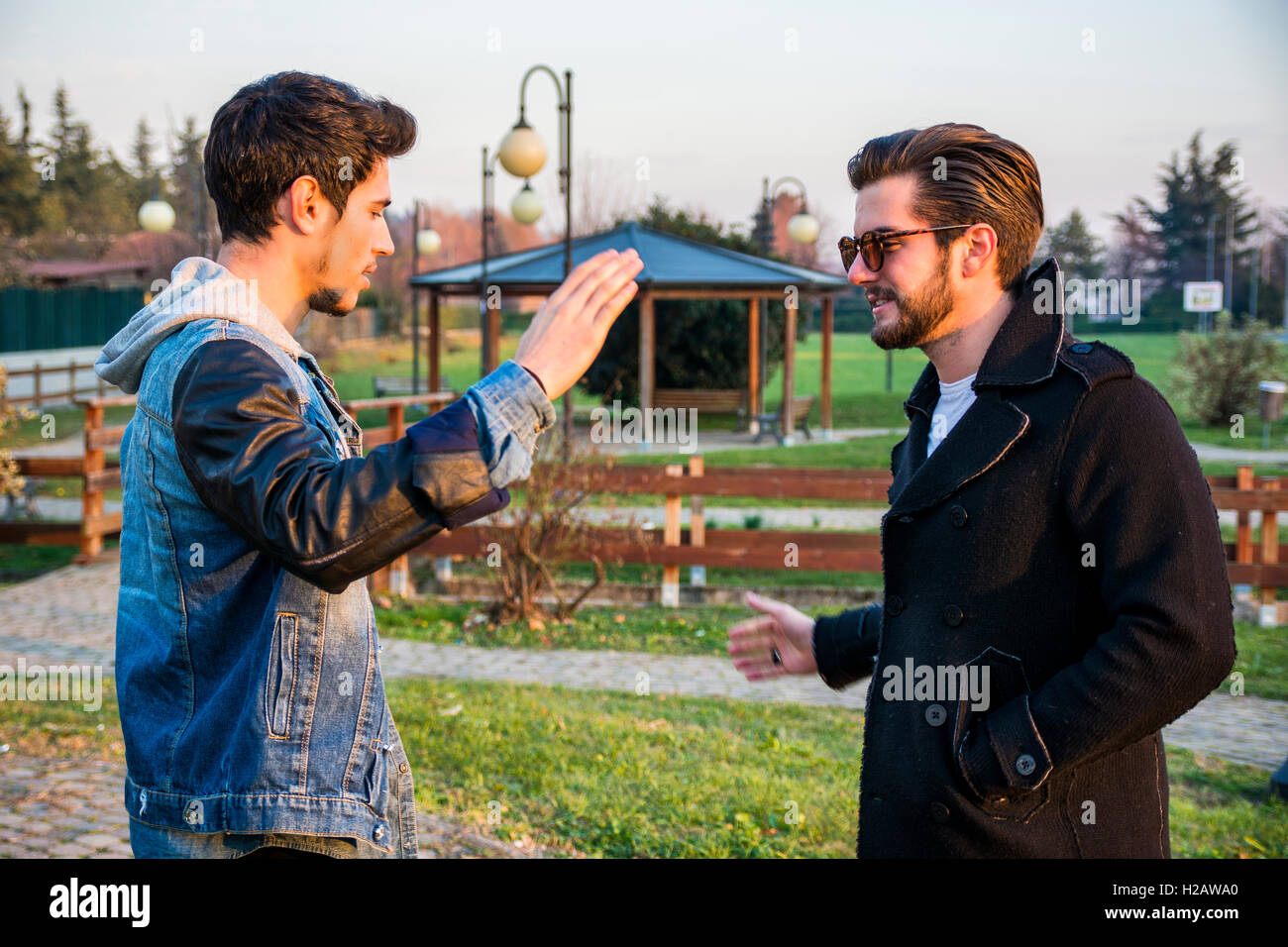 Two men greeting hi-res stock photography and images - Alamy