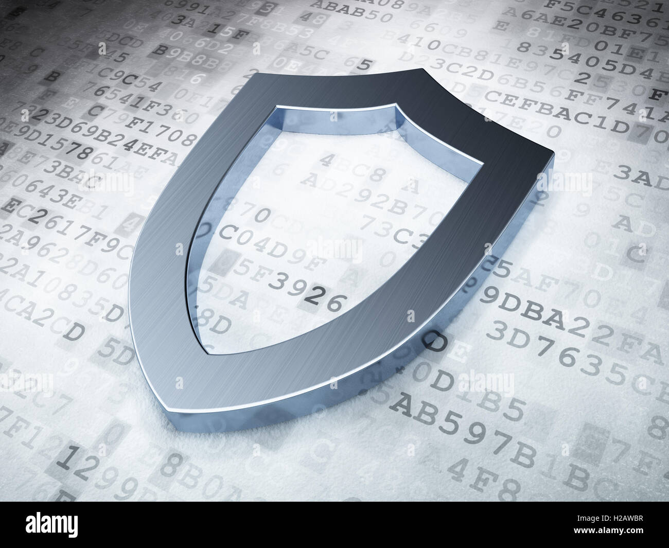 Privacy concept: Silver Contoured Shield on digital background Stock ...