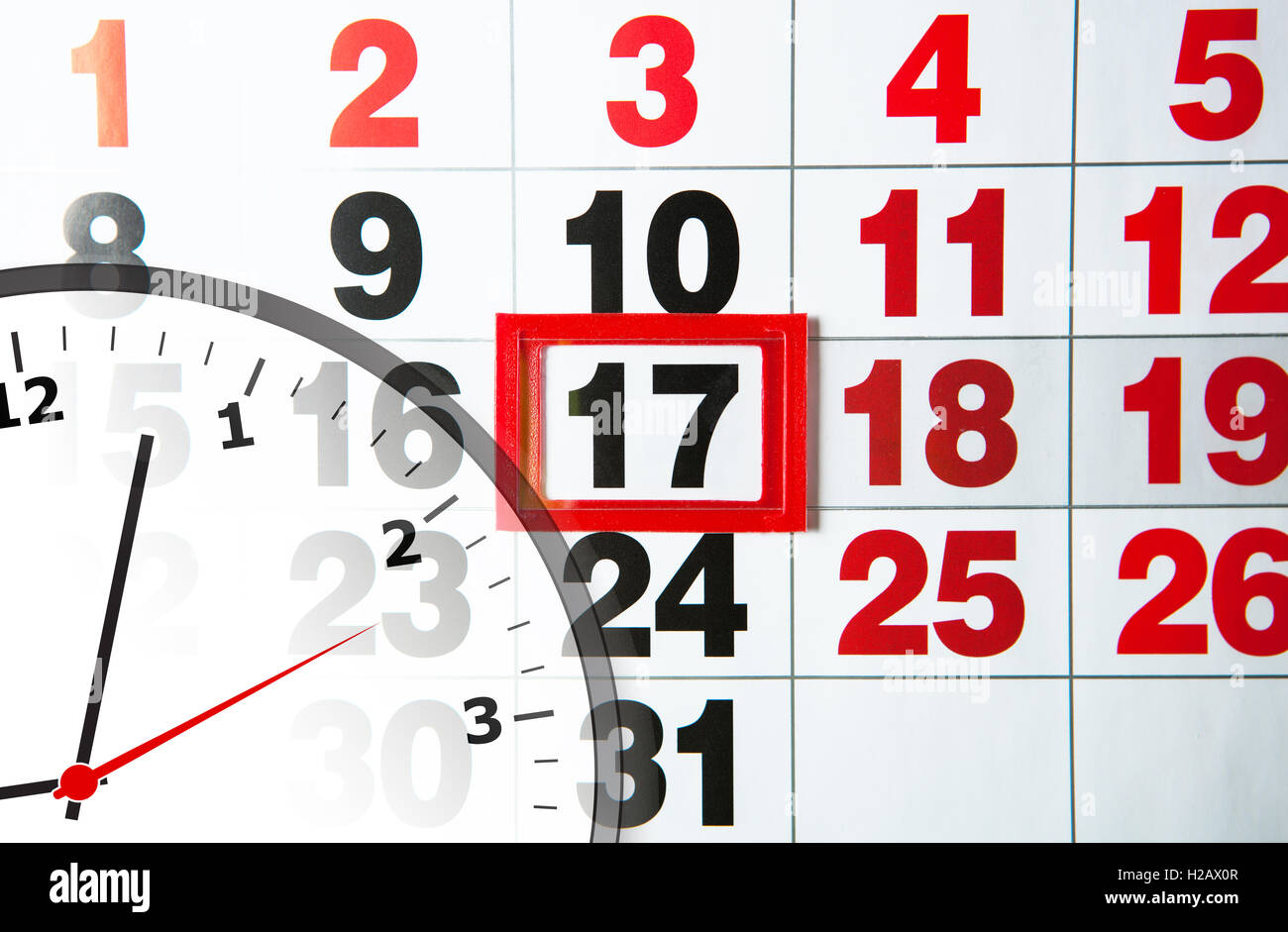 calendar and clock Stock Photo - Alamy