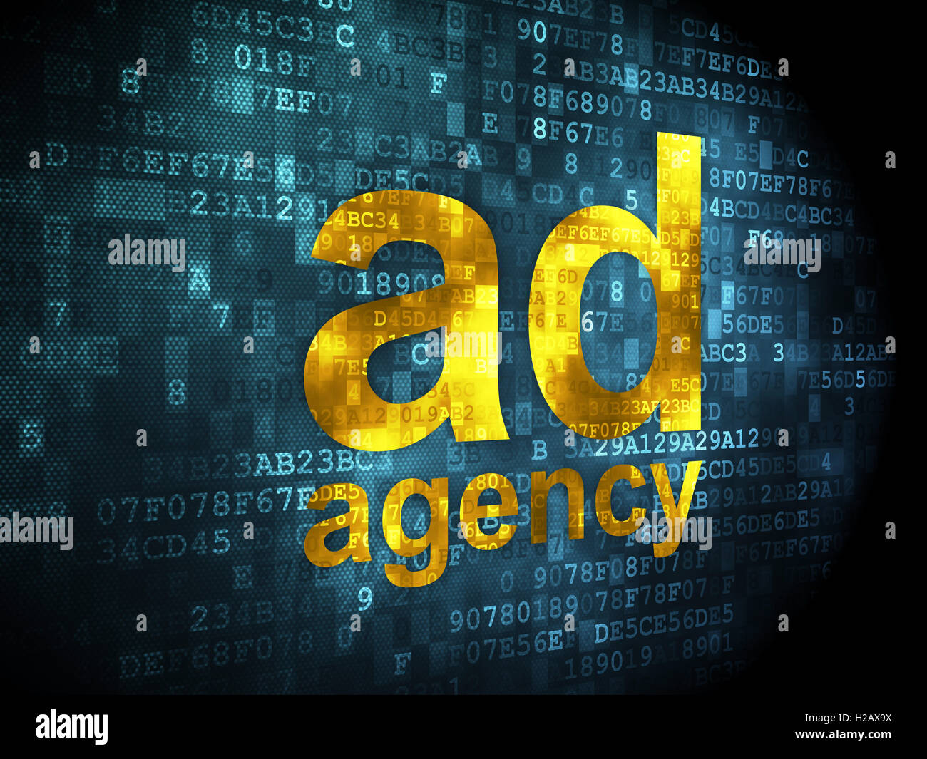 Advertising concept: Ad Agency on digital background Stock Photo - Alamy