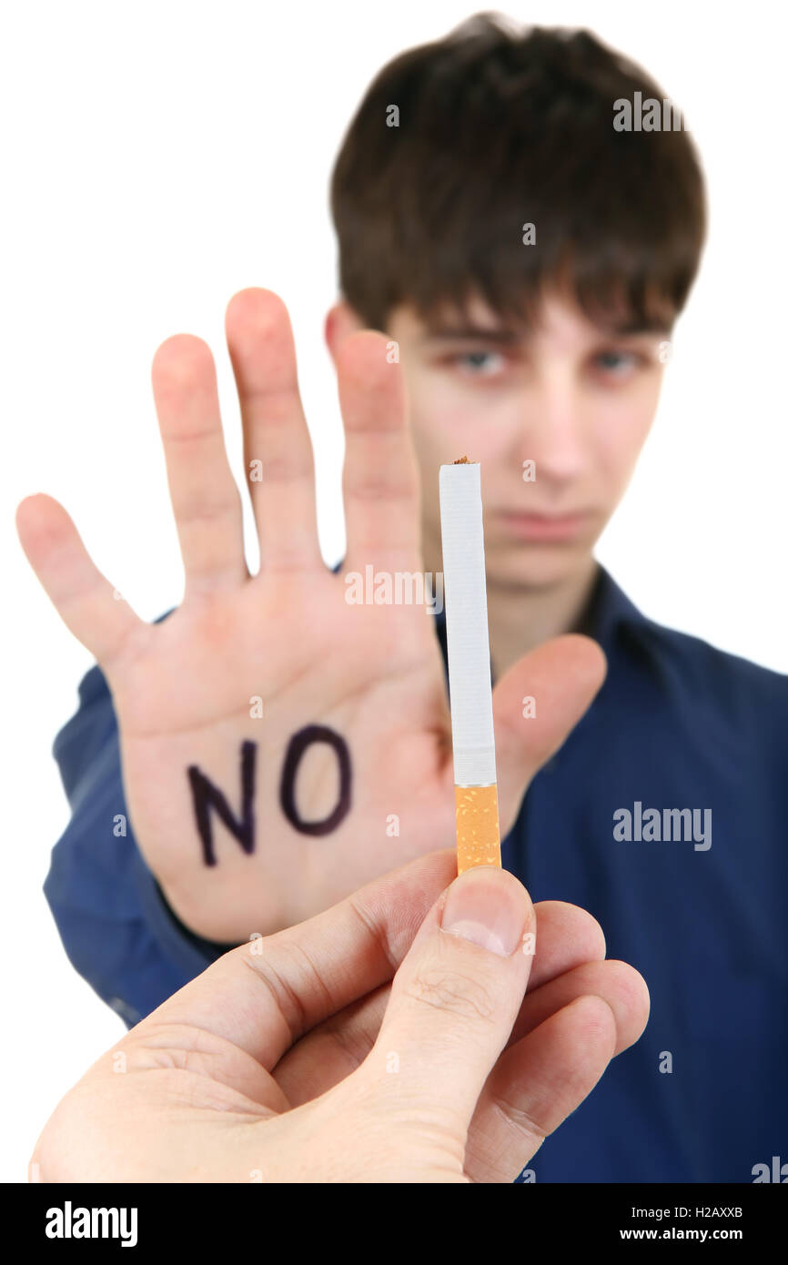Teenager refuses Cigarette Stock Photo - Alamy