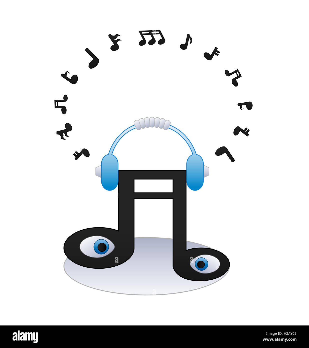 listening music note Stock Photo - Alamy