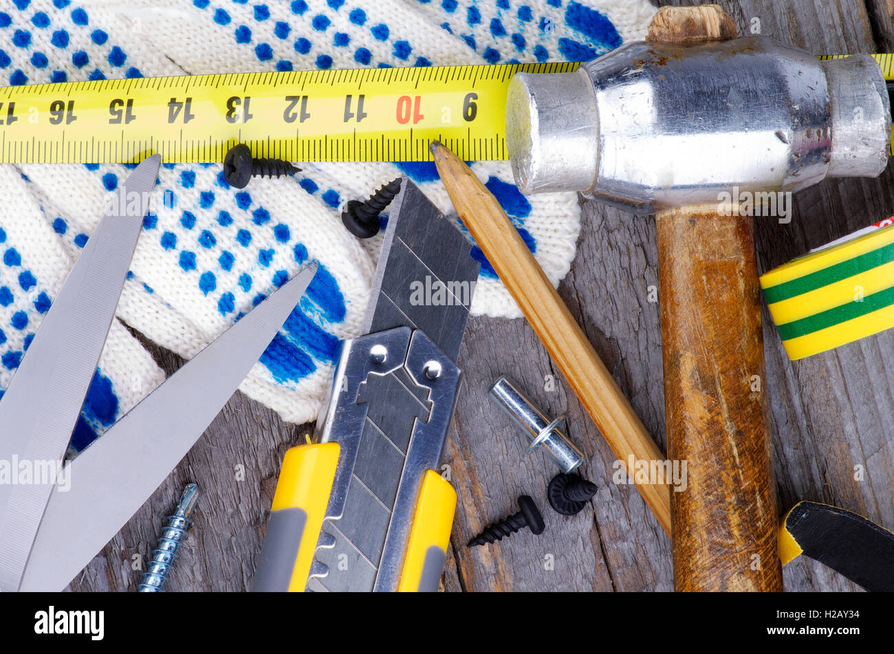 Arrangement work tools measuring hi-res stock photography and images ...