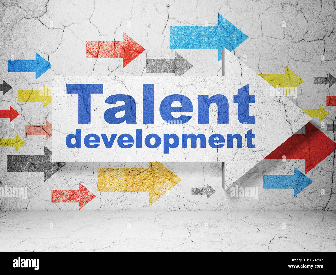 Education concept: arrow with Talent Development on grunge wall ...