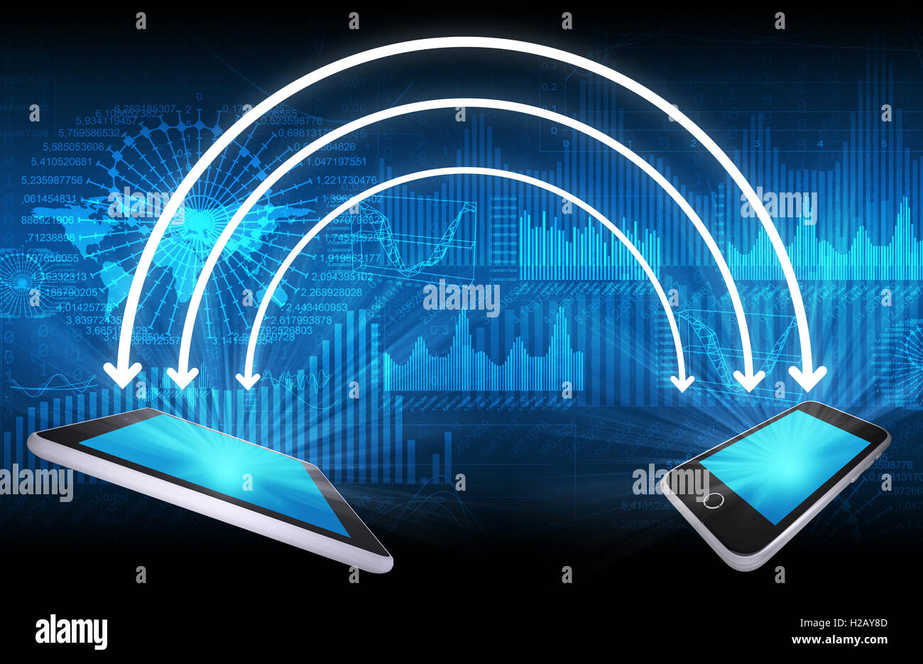 Computer tablet smartphone map graph hi-res stock photography and ...
