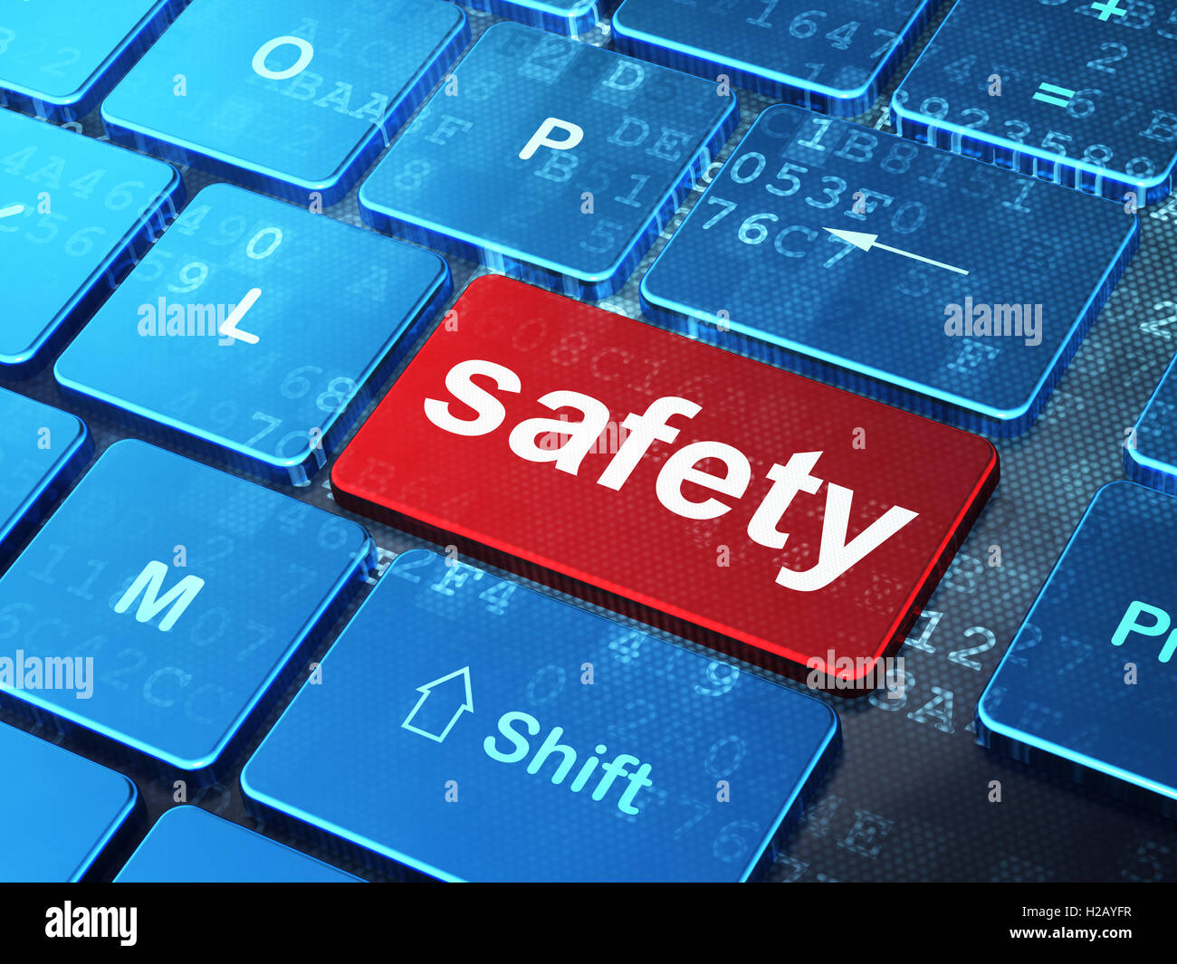 Protection concept: Safety on computer keyboard background Stock Photo ...