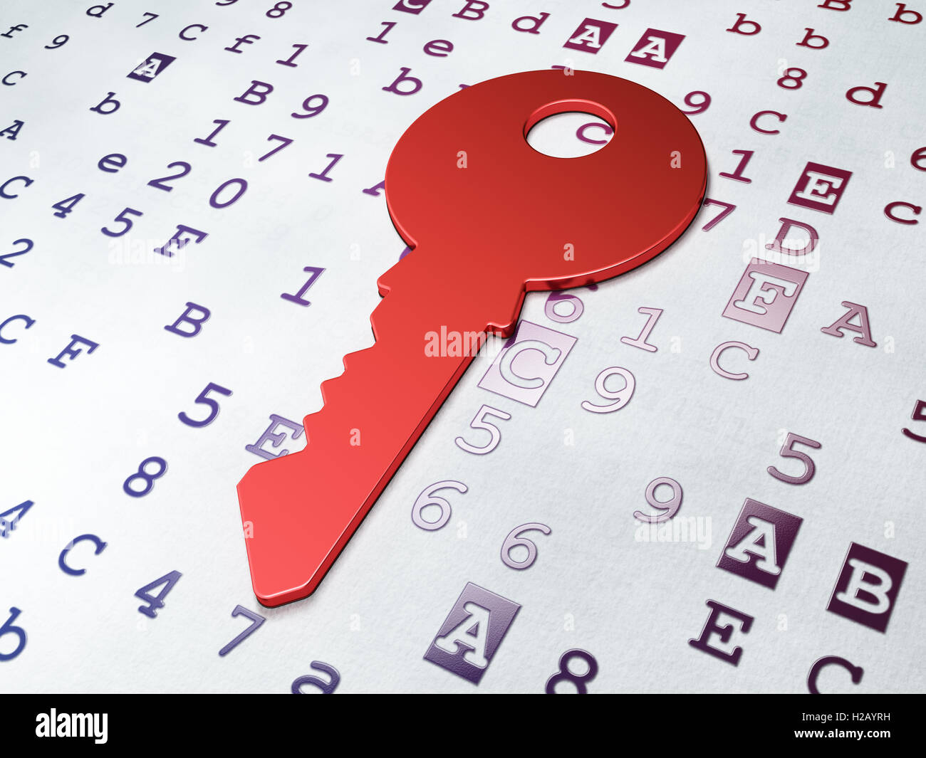 Safety concept: Key on Hexadecimal Code background Stock Photo - Alamy