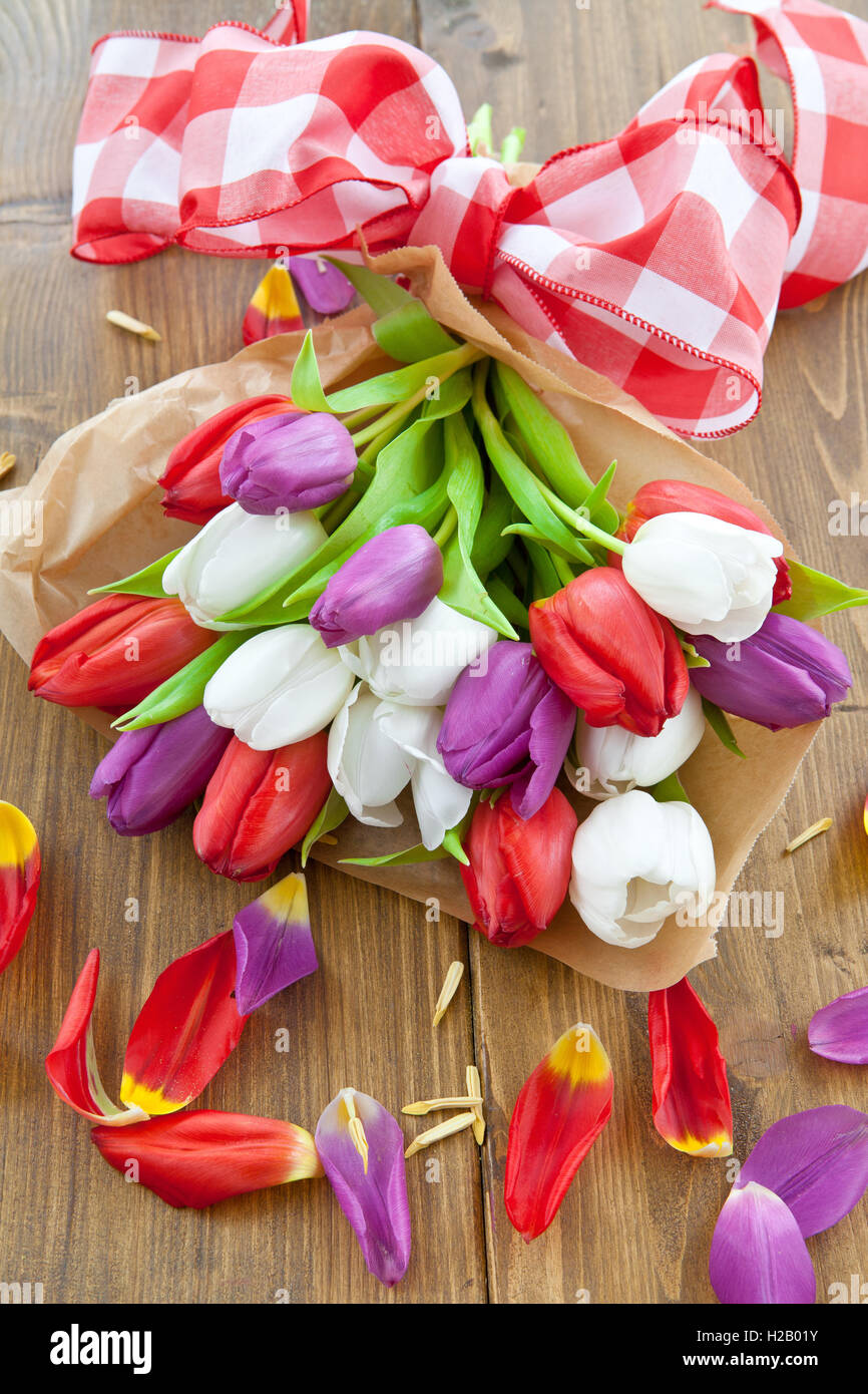 Colorful tulips for easter Stock Photo - Alamy