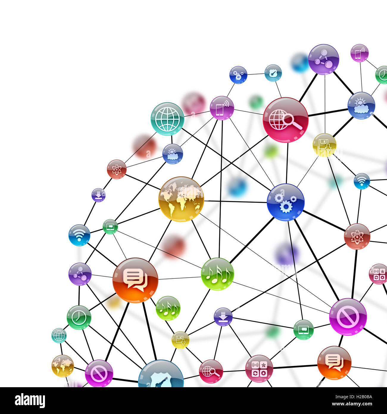 Communication between program icons Stock Photo - Alamy