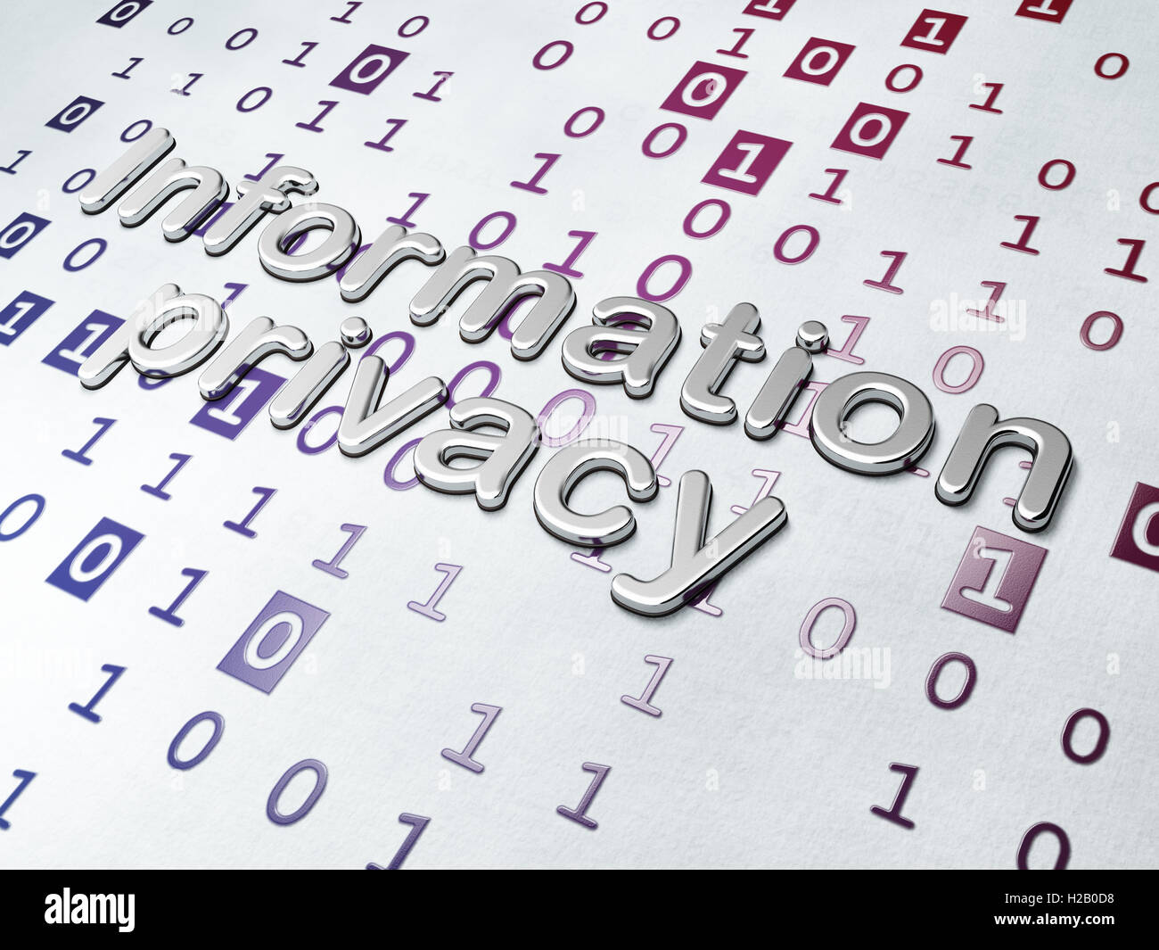 Privacy concept: Golden Information Privacy on Binary Code background ...