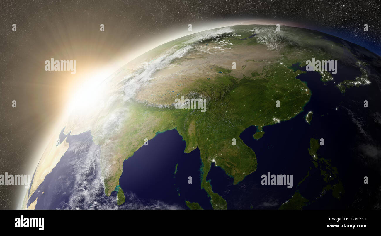 Sunrise earth asia hi-res stock photography and images - Alamy