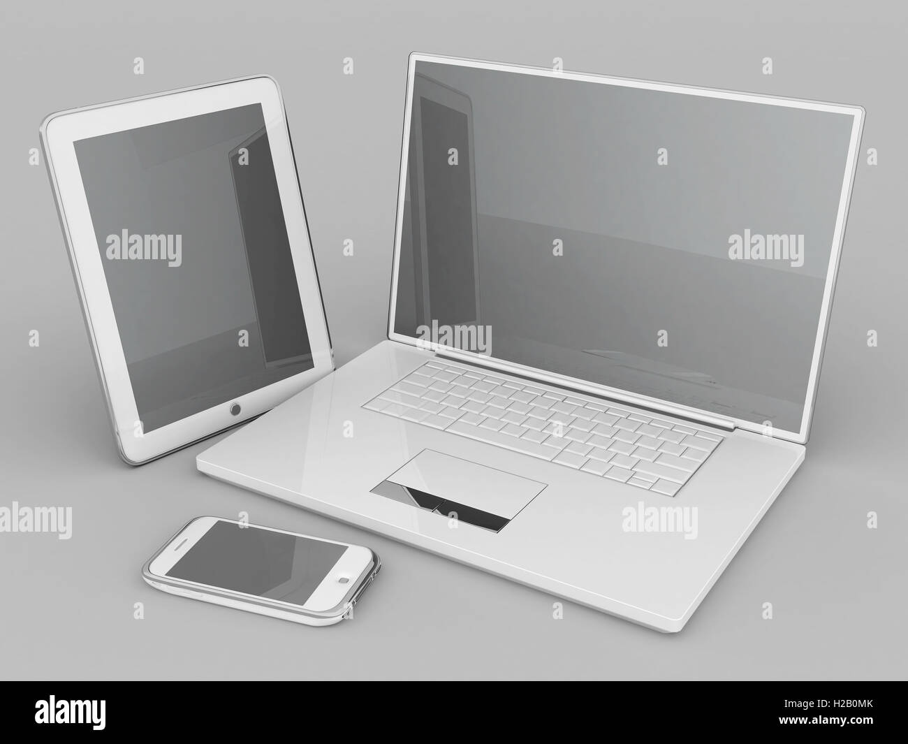 Laptop, tablet and smartphone Stock Photo - Alamy