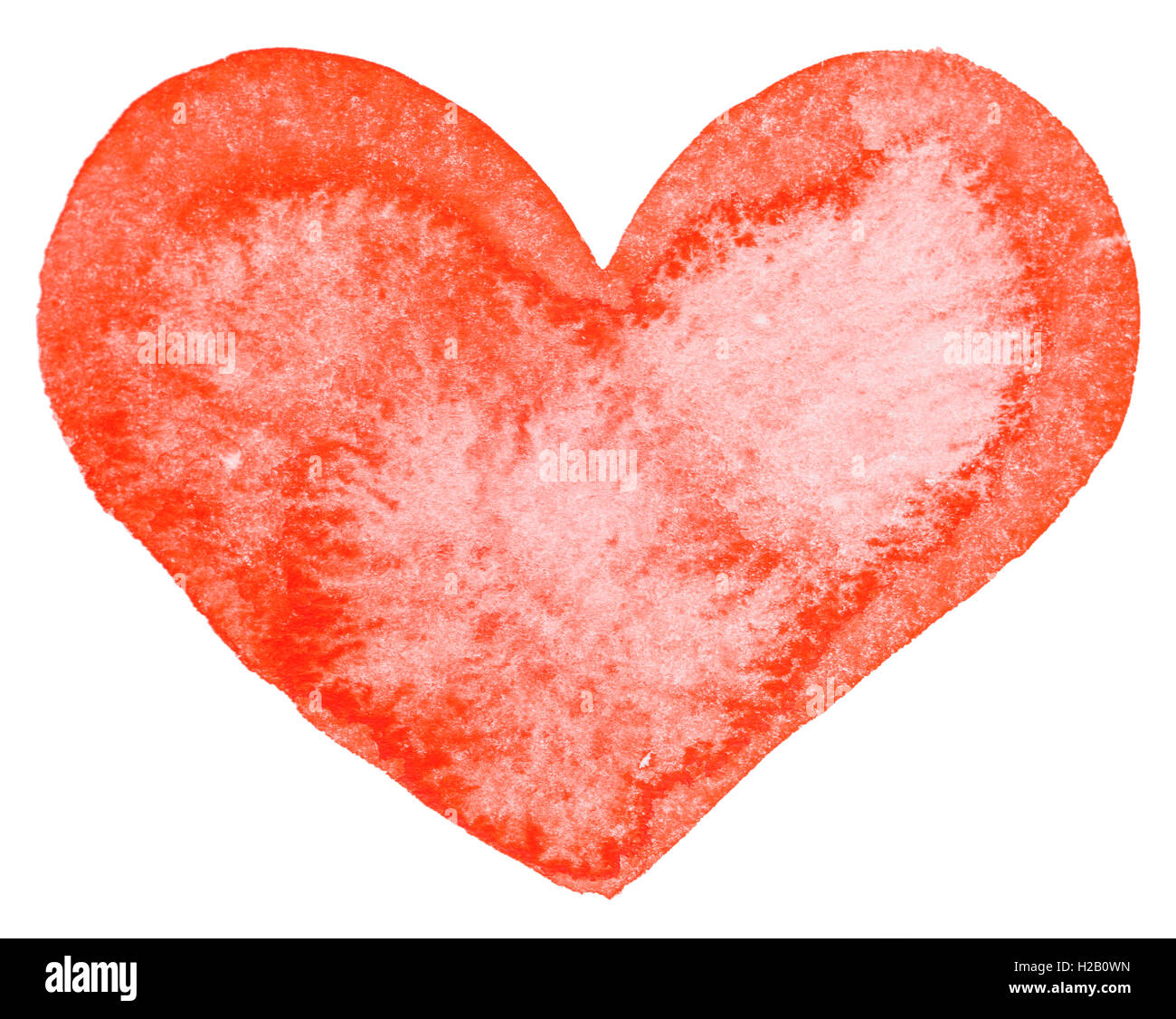 Watercolor painted red heart Stock Photo - Alamy
