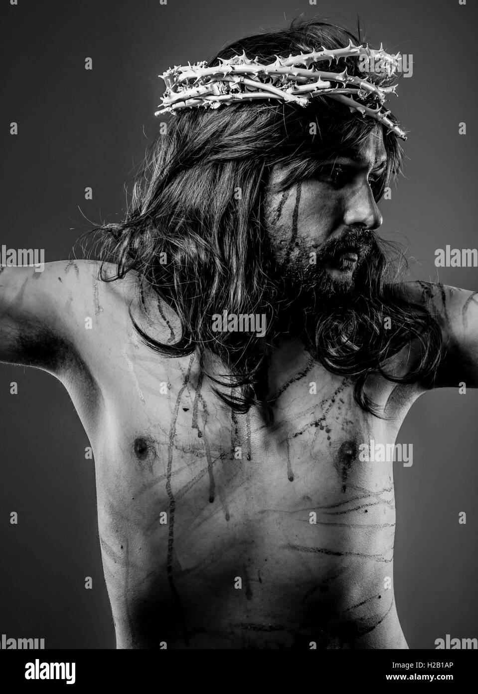 Jesus talking cross Black and White Stock Photos & Images - Alamy