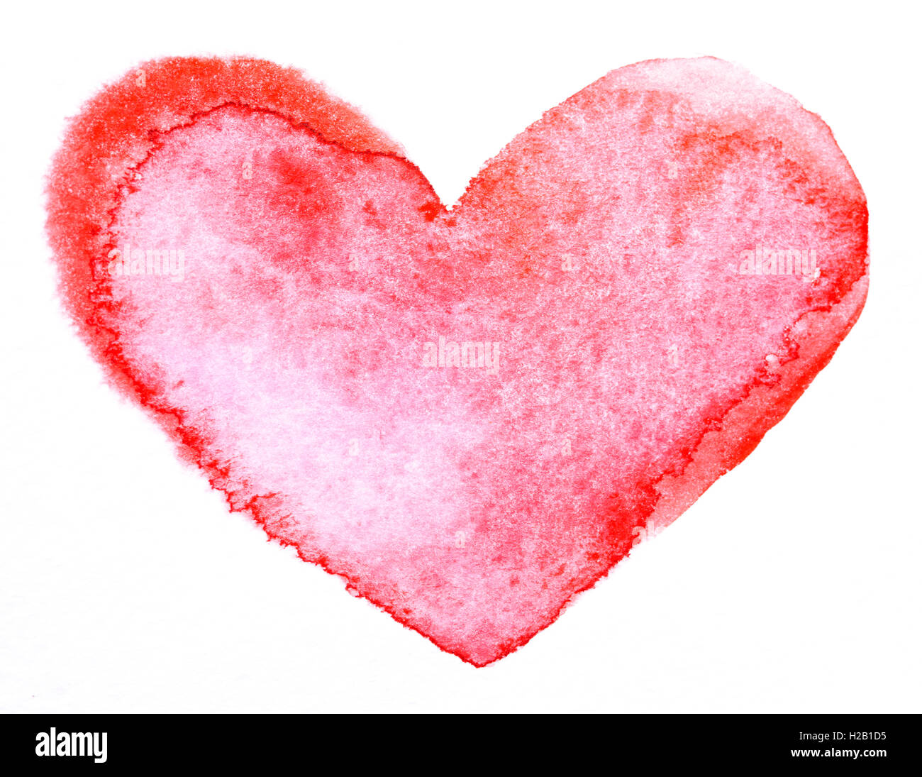 Watercolor painted red heart Stock Photo - Alamy