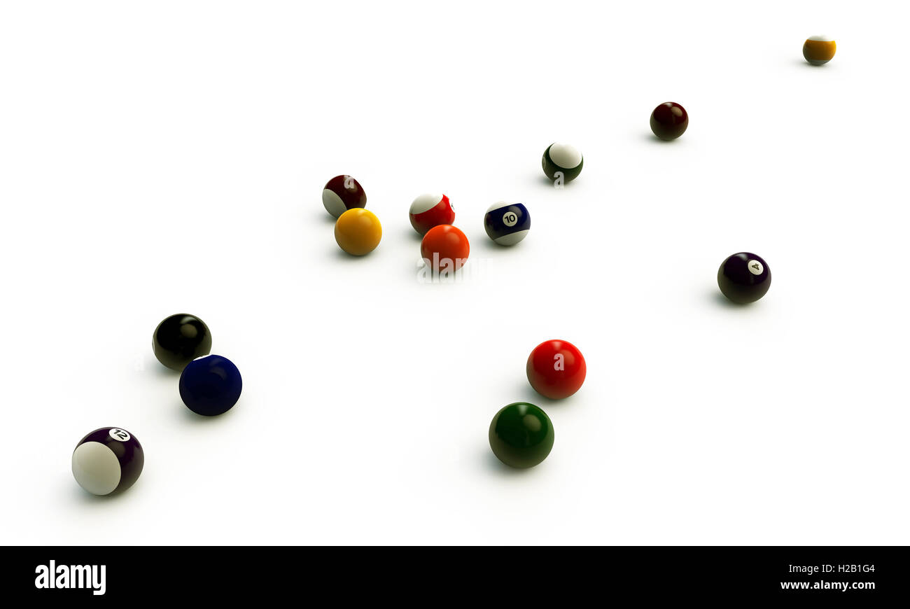 Pool balls isolated Cut Out Stock Images & Pictures - Alamy