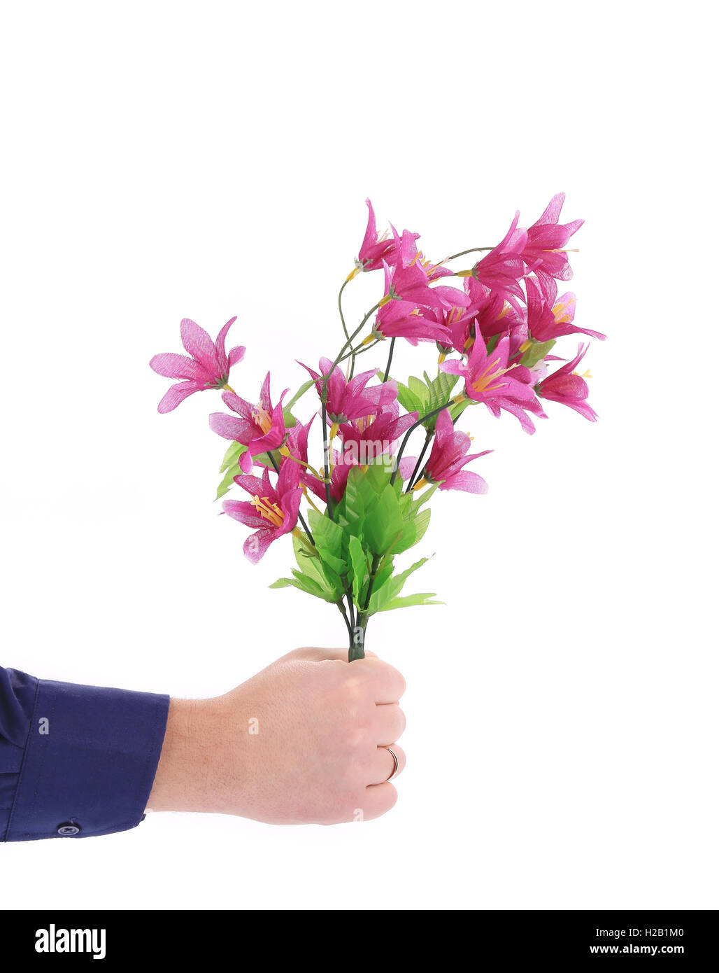 Hand holds bouquet of flowers Stock Photo - Alamy