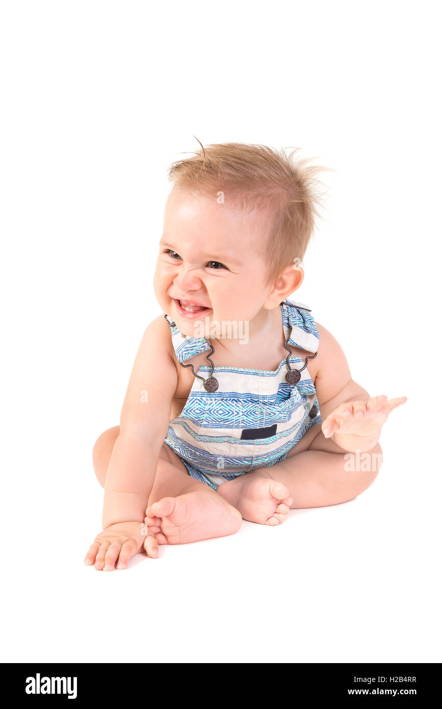 Beautiful baby posing isolated in white background Stock Photo - Alamy