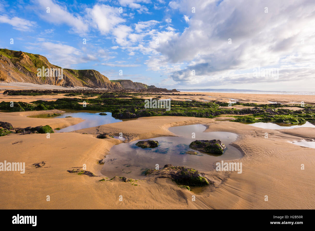 Sandymouth beach on the North Cornwall coast near Bude. England Stock ...