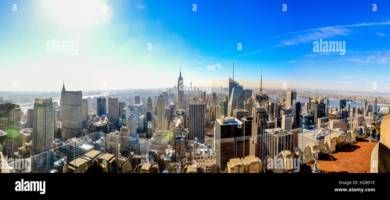 Panoramic shot of Manhattan - overview of the city Stock Photo - Alamy