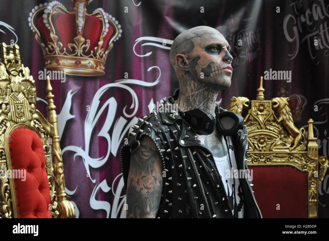 Rick Genest Zombie Boy at the Great British Tattoo Show at Alexander ...